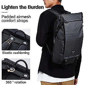 Hanke multifunctional carry on travel backpack Fits 15.6 inch latpot，Lightweight hiking backpack for women & men，Waterproof Friendly Durable Rucksack Weekender Bag Daypack.(Graphite Black)