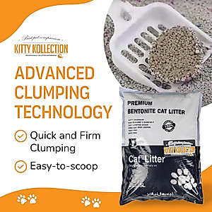Kitty Kollection - Premium Bentonite Cat Litter, Easy-to-Clump Super Absorbent Kitty Litter with Excellent Odor Control, Toxin-&-Dust-Free Unscented Cat Litter, 5L