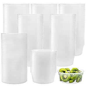 Lawei 80 Pack Plastic Deli Food Containers with Lids - 8 Oz Food Storage Containers Freezer Deli Cups for Soup, Party Supplies, Meal Prep and Portion Control