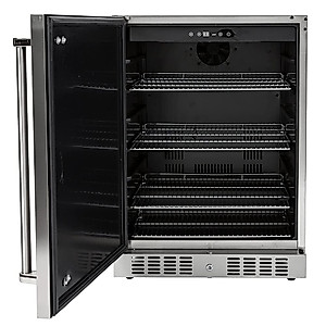 Coyote 24-Inch Outdoor Rated Compact Refrigerator, Left Hinge, 5.5 Cu. Ft., C1BIR24-L