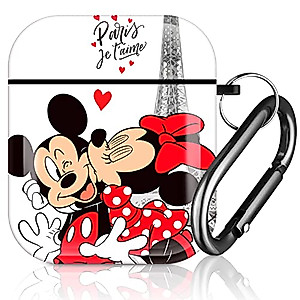 Jowhep for AirPods 1/2 Case Cartoon Cute Anime Design IMD Cover Fashion Funny Fun Character Cool Kawaii Unique Cases for Apple AirPod Air Pods Men Boys Girls Kids Teen Minni Mick
