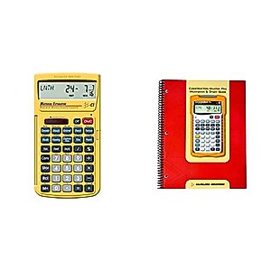Calculated Industries 4019 Material Estimator Calculator,Yellow & Calculated Industries 2140 Construction Master Pro Workbook and Study Guide | 4 Comprehensive Sections