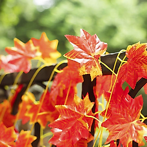 GPARK 12Pack / Each 82 inch, Artificial Ivy Red Maple Garland Fake Leaf Plants Vine, Flowers Hanging for Wedding Party Home Garden Kitchen Office Outdoor Greenery Wedding Wall Decoration