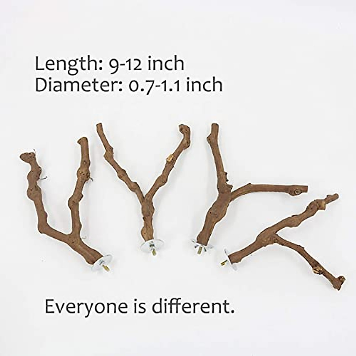 kathson Parrot Perch Stand Bird Cagestand Pole Natural Wild Grape Stick Grinding Paw Cage Accessories for Parakeet Cockatiels Budgies Conure Lovebirds Platform