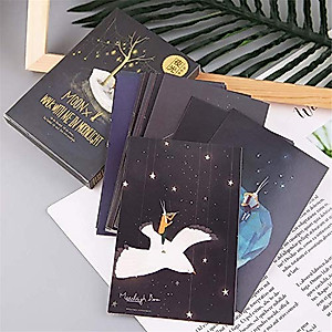 ZHU YU CHUN 30pcs Vintage Luminous Postcard Glow in The Dark Moon Light Greeting Post Card Novelty Xmas Greeting Cards Gift (Moonlight)