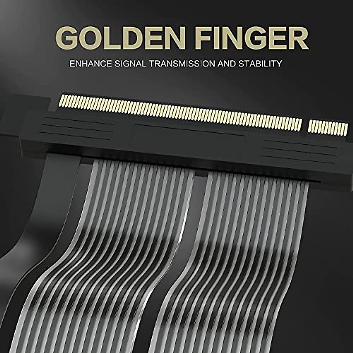 AsiaHorse PCIE 4.0 16x Shielded Extreme High Speed Riser Cable with PCI Express Port for GPU Extension Card-Right Connector,250MM