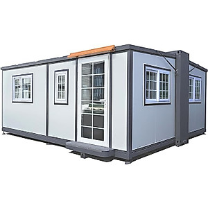 Tiny House Modern Prefab Modular Luxury Modern prefab Villa Mobile Vacation Tiny Steel Home -20 Feet prefabricated Tiny House with Balcony Kitchen Bathroom Bedroom Mobile Home eco Friendly House