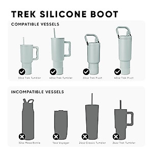 Simple Modern Boot for 40 oz Tumbler with Handle | Anti-Slip Bottom Bumper Silicone Sleeve | Fits 40oz Travel Tumbler | Trek Collection | Midnight Black