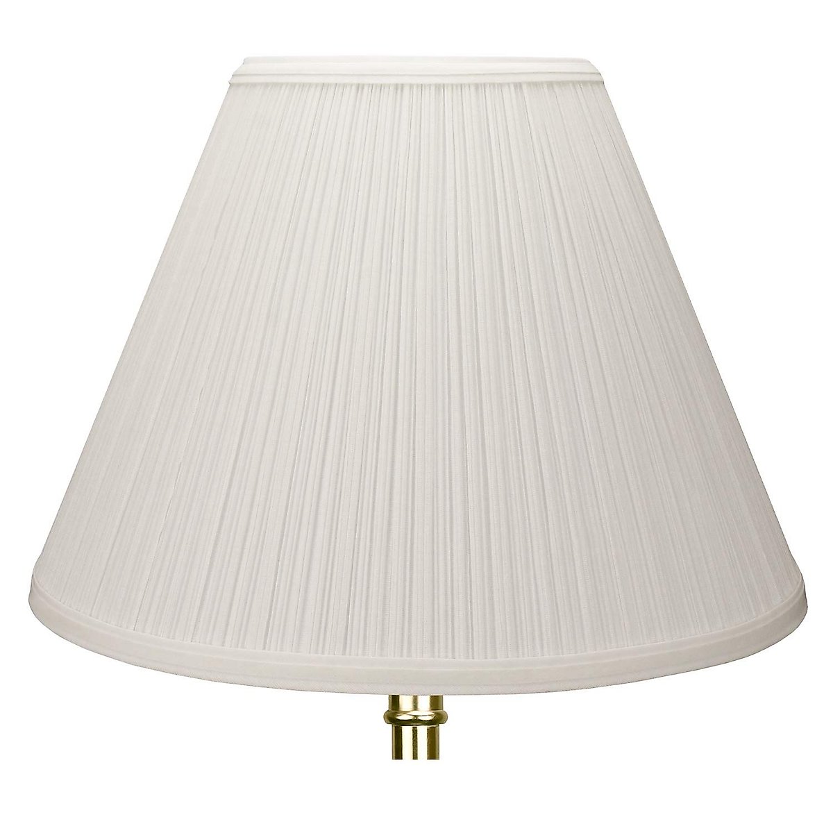 FenchelShades.com Set of 2 Lampshades 6.5" Top Diameter x 15" Bottom Diameter x 11" Slant Height with Washer (Spider) Attachment for Lamps with a Harp (Pleated Mushroom Cream)