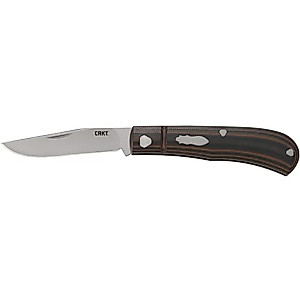 CRKT Venandi EDC Folding Pocket Knife: Lightweight Everyday Carry Knife, Slip Joint Lock, G10 Handle with SS Inlay 7100,Brown