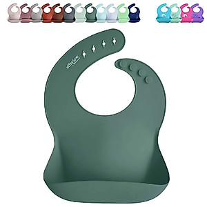 otterlove Natural Grip Silicone Cup (Smoke) + Waterproof Silicone Bib (Island Sea) Bundle