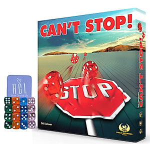 Can't Stop, Family Board Game, Fun for Kids, Teens, and Adults Bundled with Three Extra Sets of Dice (Eagle-Gryphon 2021 Edition)