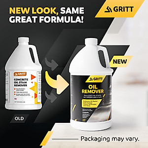 GRITT COMMERCIAL Concrete Oil Stain Remover | All Purpose Concentrated Cleaner for Oil, Grease, and Rust | Removes Stains from Concrete and Asphalt Driveways, Garages, and Patios 64 oz