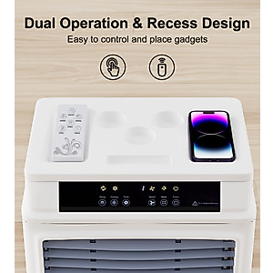 MEPTY Evaporative Air Cooler, 3288CFM Swamp Cooler, Portable Air Cooler Fan with Remote Control, 3 Speeds, 120°Oscillation, 12H Timer for Indoor & Outdoor Patio Garage Use,10.6 Gallon,42inch