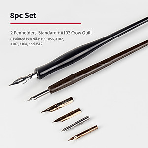 Speedball Sketching Pen Set - 2 Penholders w/ 6 Pen Tips