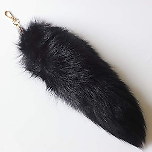 Chunxiao Supper Huge and Fluffy Sunny Fox Tail Fur Cosplay Toy Handbag Accessories Key Chain Ring Hook Tassels