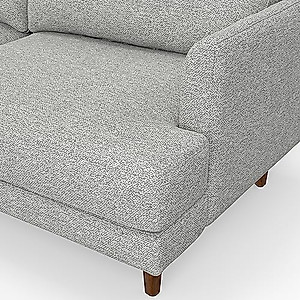 SIMPLIHOME Livingston Mid-Century Modern 90 Inch Wide Sofa in Mist Grey Woven-Blend Fabric, For the Living Room and Family Room