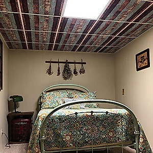From Plain To Beautiful In Hours 1011 Designer Panel PVC 2' x 2' Drop in Ceiling Tile, Pack of 10, Wood, 10 Piece