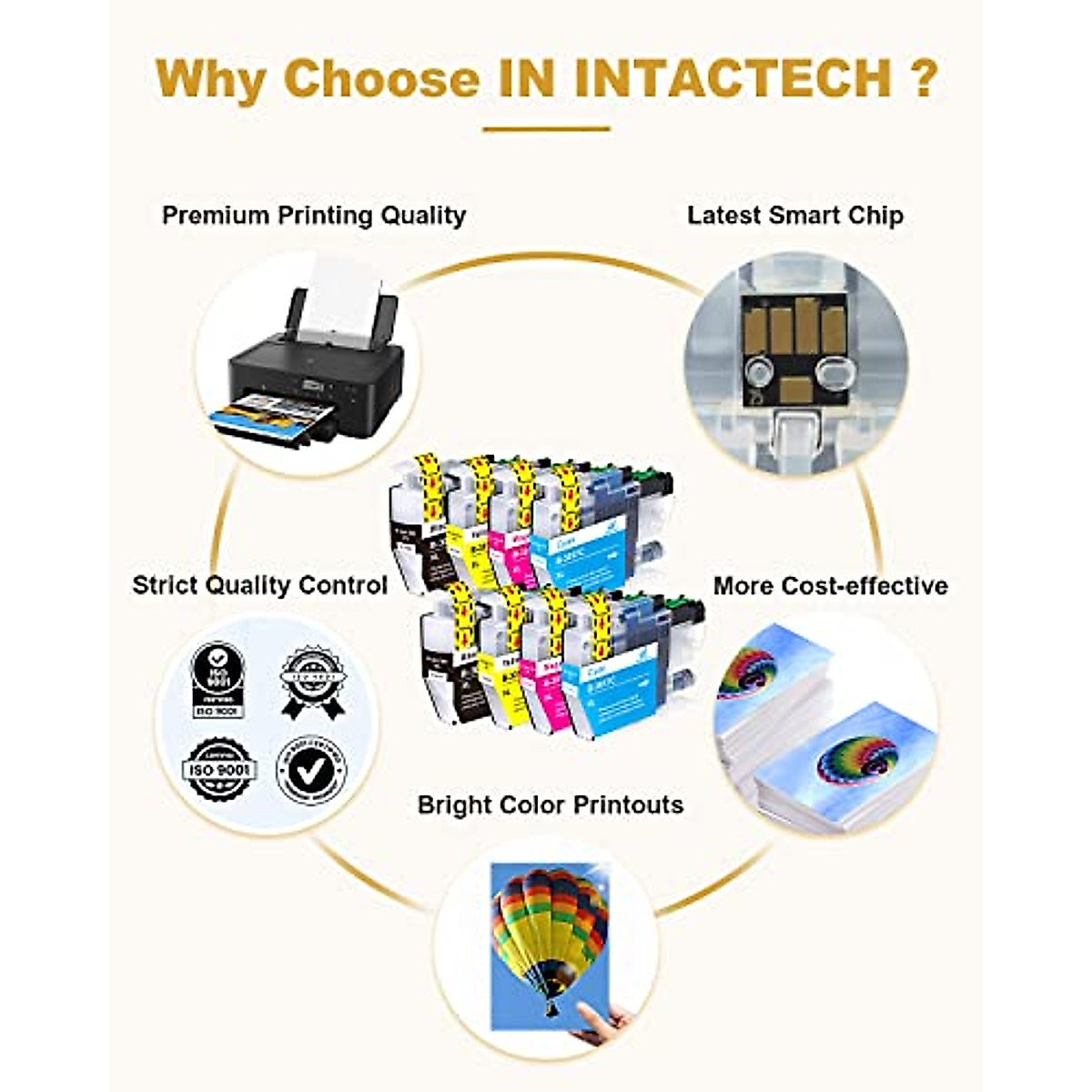 Intactech LC3017XL Compatible Ink Cartridges Replacement for Brother 3017XL LC3017 High Yield for MFC-J6930dw MFC-J5330dw MFC-J6530dw MFC-J6730dw (8-Pack, 2 Black,2 Cyan,2 Magenta,2 Yellow)