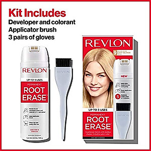 Revlon Permanent Hair Color, Permanent Hair Dye, At-Home Root Erase with Applicator Brush for Multiple Use, 100% Gray Coverage, Burgundy (4B), 3.2 Fl Oz