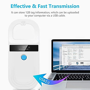 Watris Veiyi Dog Microchip Reader, Pet Microchip Scanner with OLED Display Screen, Pet Chip ID Scanner Supports FDX-B（ISO11784/11785） and EMID Microchips, for Animal Management