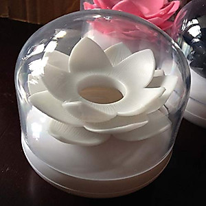 DOITOOL 2 Pcs Qtips Holder Canisters Lotus Flower Shaped Cotton Swab Holder Cotton Bud Toothpick Dispenser with Lid for Home Kitchen