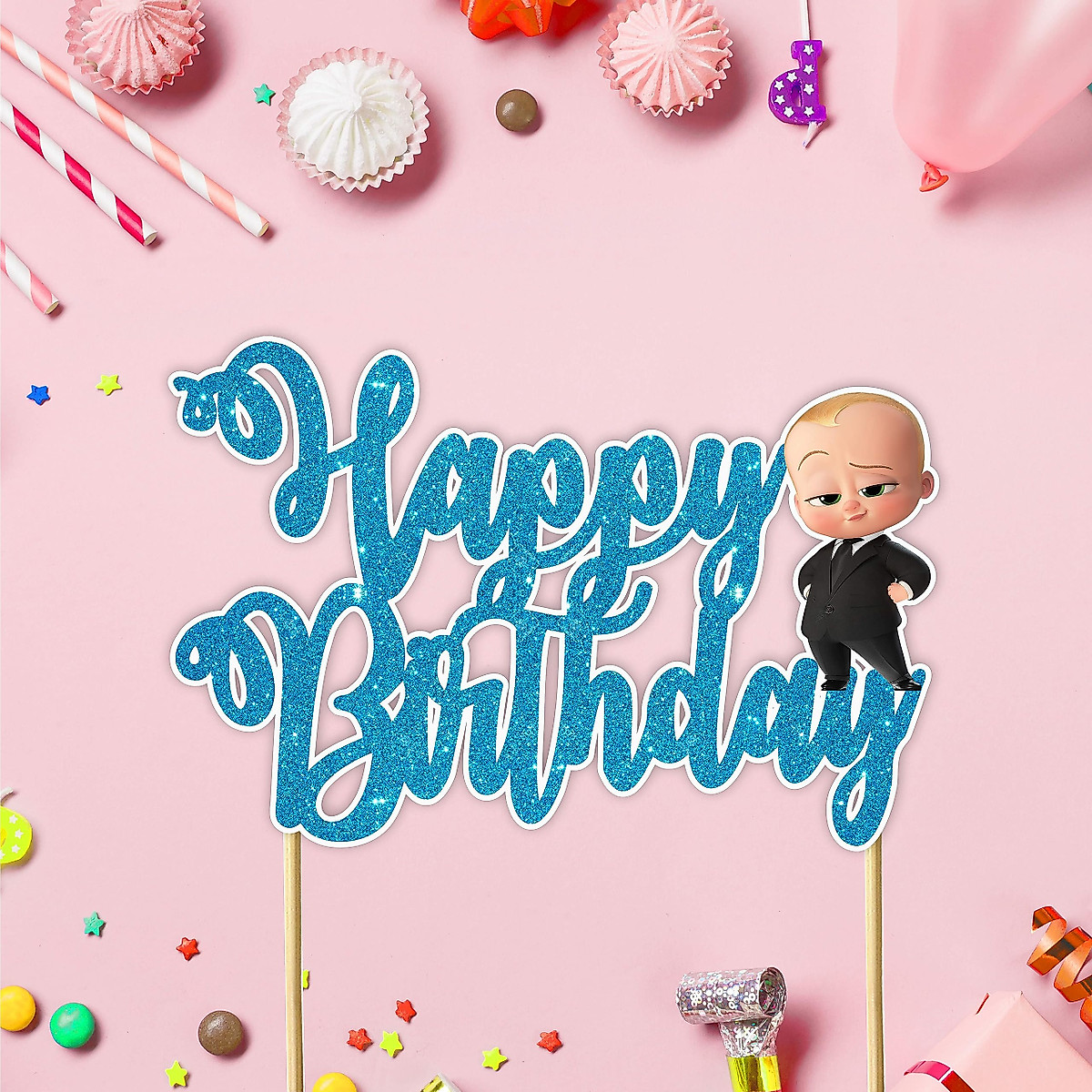 Seyal® Bby Boss Happy Birthday Cake Topper