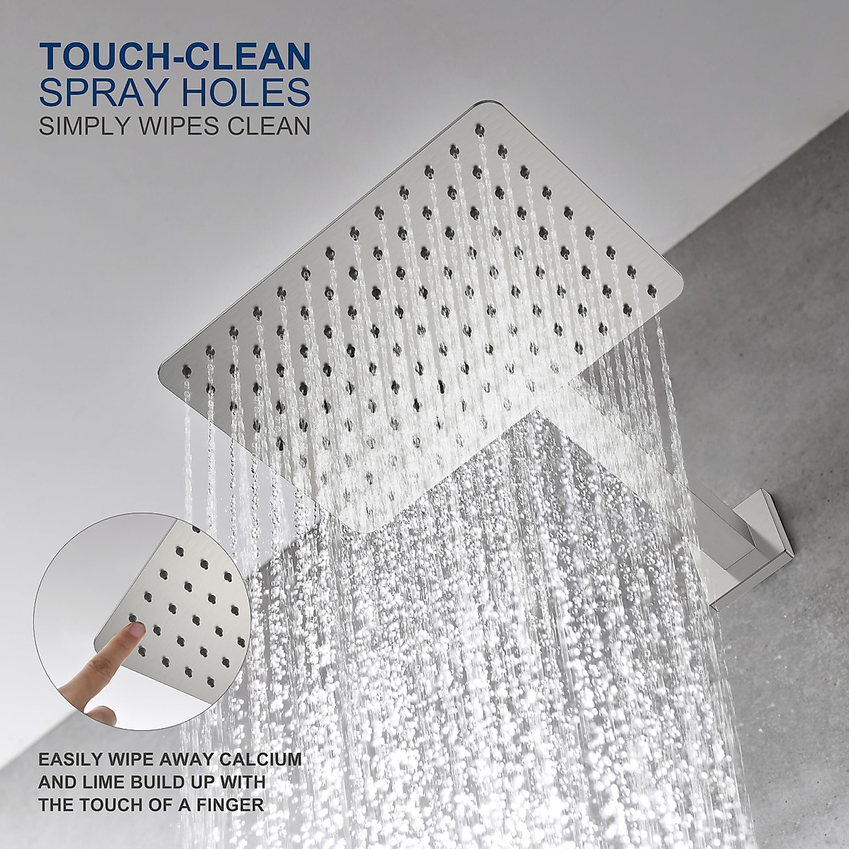 KENES Brushed Nickel Shower Faucet, Tub and Shower Trim Kit with 8-Inch Rain Shower Head, Modern Single-Spray Shower Faucet Set, KE-6024A (Shower Valve Included)