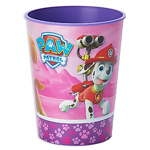 American Greetings Paw Patrol Party Supplies, Pink Plastic Cups (12-Count) & Paw Patrol Party Supplies, 16 oz. Reusable Plastic Party Cups (12-Count)