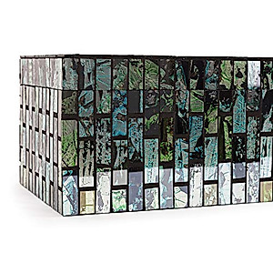 IMAX 96114-3 Aramis Set of 3 Mosaic Boxes, Black/Blue