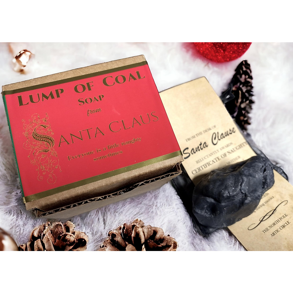 WFG WATERFALL GLEN SOAP COMPANY, LLC, charcoal Lump of Coal soap with cocoa butter, body soap, natural soap, vegan soap