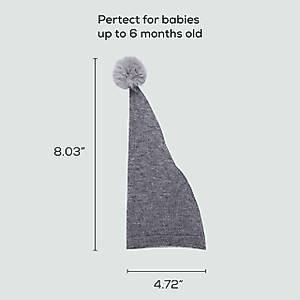 First Landings Cashmere Wool Newborn Hats (2-Pack) Ultra Soft Baby Hats Gift Set - Adorable Long Baby Beanie with Pom Poms - Newborn Photography Props