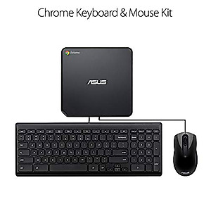 ASUS Celeron Chromebox and 24" Full HD Monitor with ChromeOS keyboard-mouse Bundle Kit