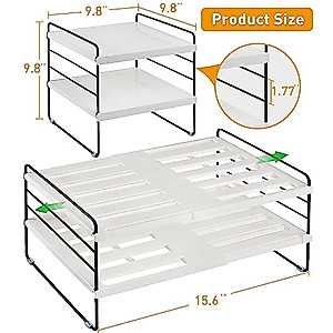 JUPELI Foil and Plastic Wrap Organizer, Expandable Kitchen Pantry Storage, Height Adjustable Cabinet Organizers and Storage, Storage Rack for Kitchen Organization, Aluminum Foil -3 Tier 9.8" to 15.6"L