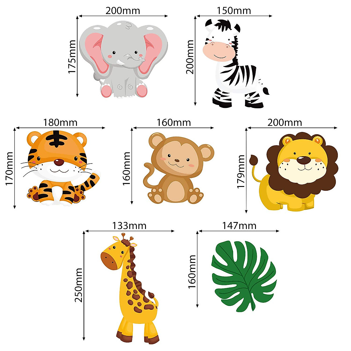 Blulu Jungle Animal Party Decorations - Centerpiece Sticks Animals Cutouts for Baby Shower or Birthday Party - Table Toppers, 28 Pieces