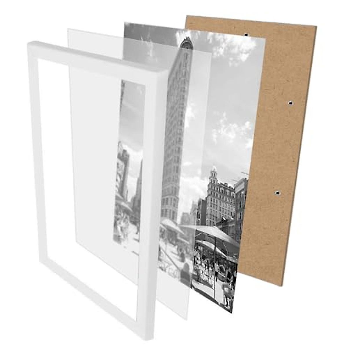 16x20 Frame White 3 Pack, 16x20 Picture Frames for Wall Made of Solid Wood With Plexiglass