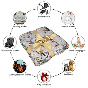Hummingbird Throw Blanket Butterfly Hummingbirds Theme Blanket for Women Girls Hummingbird Gifts for Bird Lovers Bird Flower Blanket for Couch Bed Outdoor 40"x50"for Kids/Child