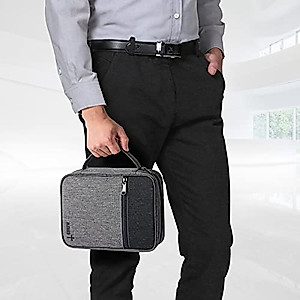 Bible Cover Case with Scripture Book Case Church Bag with 3 Cross Bookmarks Protective with Handle, Zipper and Pockets for Men 10“x7.5”x2.5" Fits Standard Size Bible 9.6"x7.5"x2.5", Black