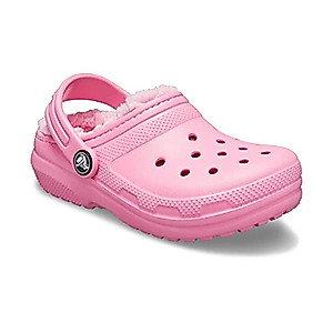 Crocs Kids' Classic Lined Clog | Kids' Slippers, Pink Lemonade/Pink Lemonade, 7 Toddler