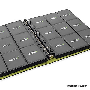 Vault X Premium Exo-Tec 3 Ring TCG Binder for 9 Pocket Trading Card Pages - 30+ Page Capacity Easy Open 3 D-Ring Clip Binder for TCG CCG Photo Cards (Slim, Black)