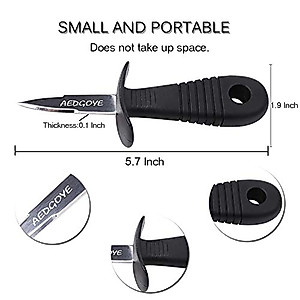 Oyster Shucking Knife -High Performance Level 5 Protection Food Grade Cut Resistant Gloves Stainless Steel Clam Shellfish Seafood Opener (1 pair gloves + 2 knives)(S)