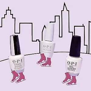 OPI Nail Lacquer, Opaque Shimmer Finish White Nail Polish, Up to 7 Days of Wear, Chip Resistant & Fast Drying, Holiday 2023 Collection, Terribly Nice, Chill 'Em With Kindness, 0.5 fl oz