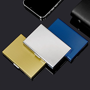 YINHEXI Business Card Holder Case Wallet for Men and Women, Metal Minimalist Slim Credit Card Wallet with Stainless Steel RFID Blocking for Men and Women (Gold)