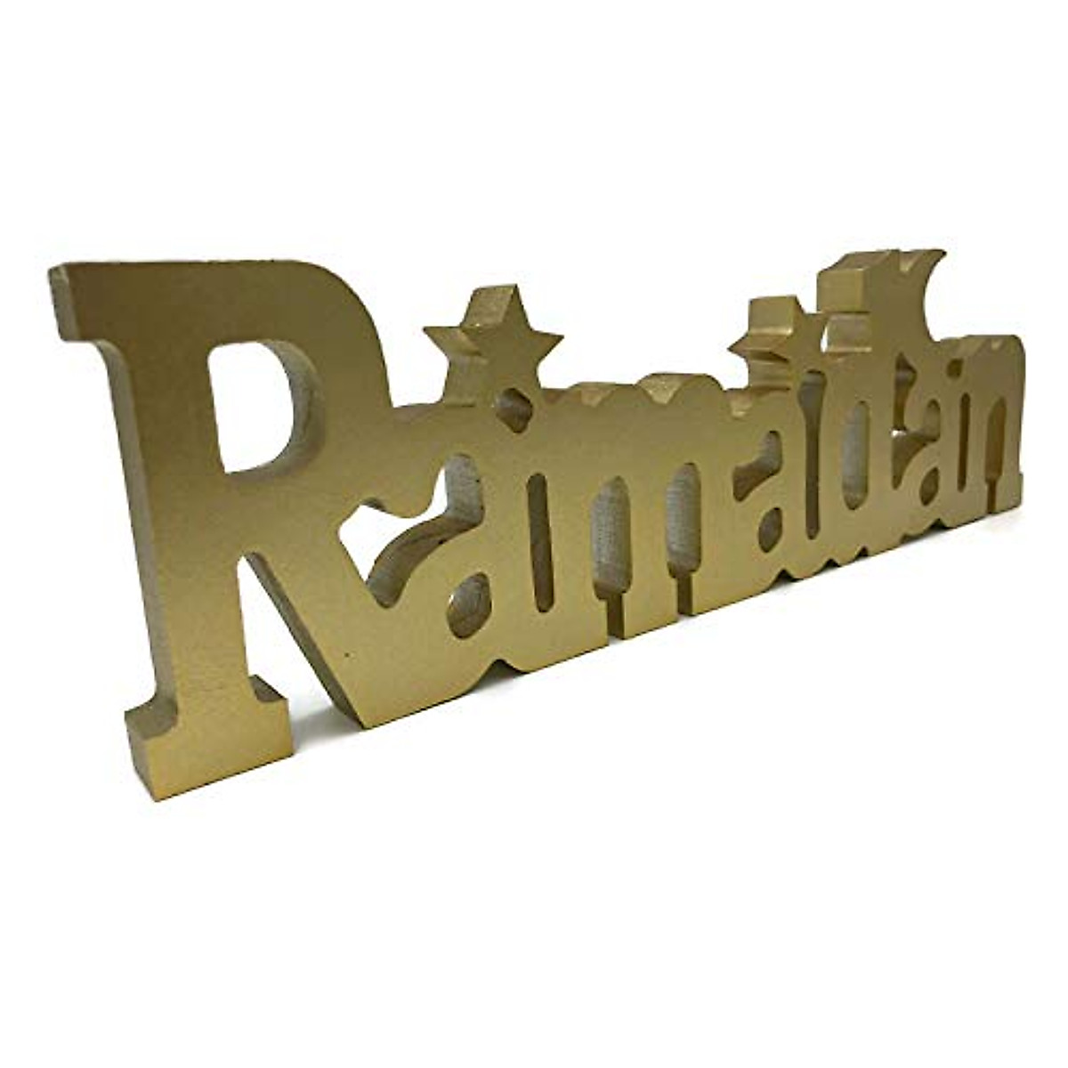 Ramadan Eid Mubarak Moon Star Desktop Shelf Table top Decoration for Home Office Classic Decor Products (Ramadan + Eid + Mubarak)