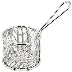 WINCO Mini Fry Basket, Round, Silver, 3.75" x 3"