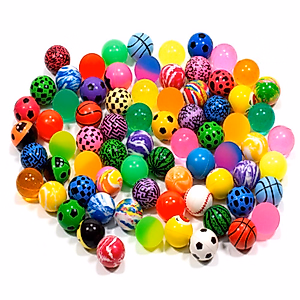 KISEER 50 Pieces Assorted Colorful Bouncy Balls Bulk Mixed Pattern High Bouncing Balls for Kids Party Favors, Prizes, Birthdays Gift (28 mm)