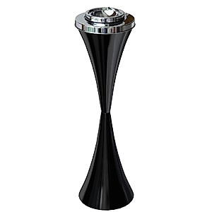 Floor Standing Ashtray with Lid 24 Inches High Standing Ashtray Outdoor Windproof Cigar Butt Ashtray Detachable Ashtray Stand Easy to Clean Tall Ashtray Stable Ashtray for Outdoor or Indoor Use Black