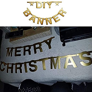Gold Custom Banner Letter Banner Customizable Letters Symbols Banner Make Your Own Banner DIY Letters Birthday Wedding Baby Shower Christmas Party Decoration