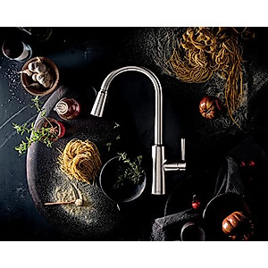 Moen 7402SRS Riley Spot Resist Stainless Steel Pulldown Kitchen Faucet - Power Boost, Reflex Docking System, Sleek Design, One-handle, Spray Head