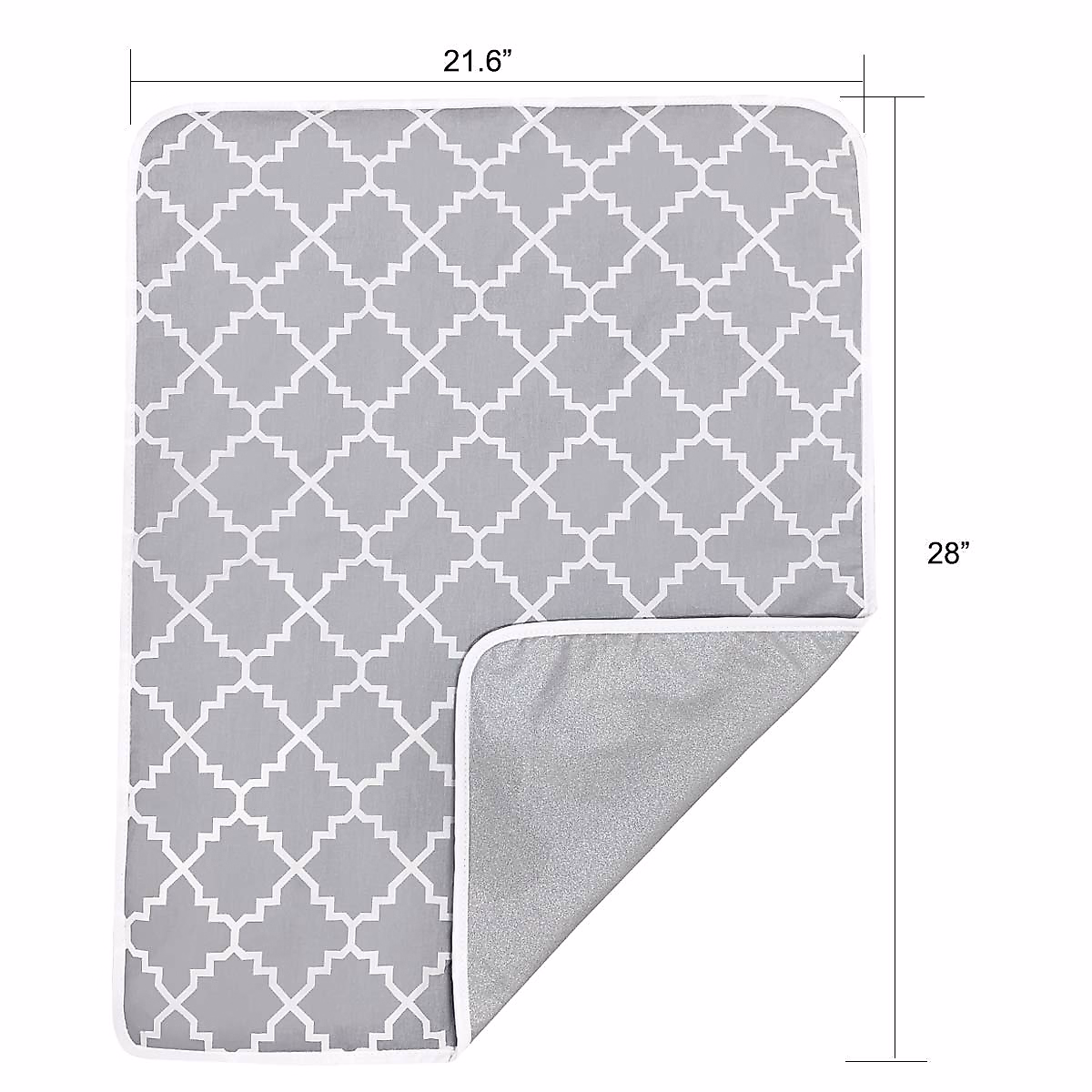 Neccom Ironing Mat with Silicone Pad Heat Resistant Ironing Blanket, Thick Portable Travel Ironing Pad for Table Top, Washer and Dryer, Cotton Ironing Padding Pack in Drawstring Bag 28"x21.6"